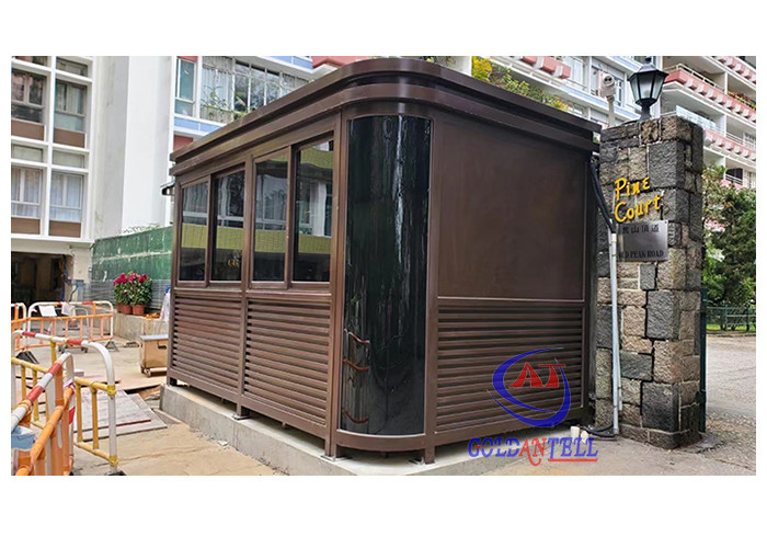 Outdoor High Standard Security Guard Shack Tempered Glass For Parking ...