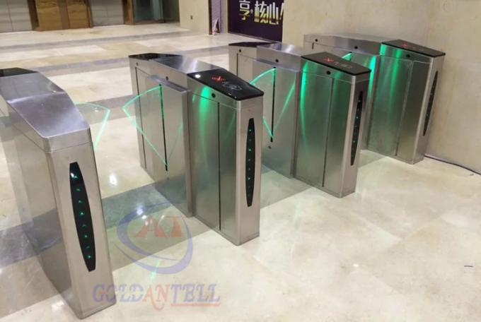 Double Core Fingerprint Biometric Turnstile Gate , Fast Pass Flap ...