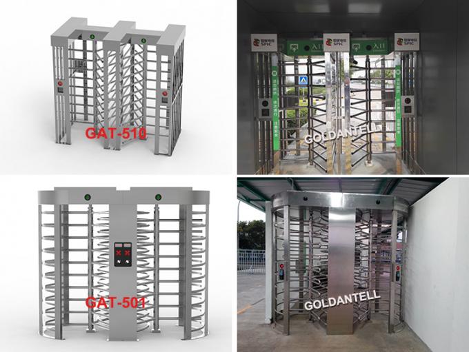 Two door access Prison Full Height turnstile security gates RFID card ...